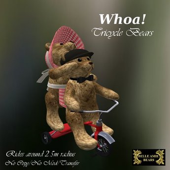 Second Life Marketplace - *Belle Amie Bears ~Whoa!~ Tricycle Bears